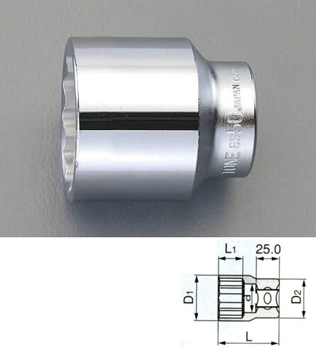 型番EA618LL-41 商品説明●メーカー…TONE●型番…6D-41●差込角…3/4インチ●12角●外径(mm)…55.5●重量…525g●対辺(mm)…41●全長(mm)…63 ★注意事項★商品画像に複数商品が載っており、番号やアルフ...
