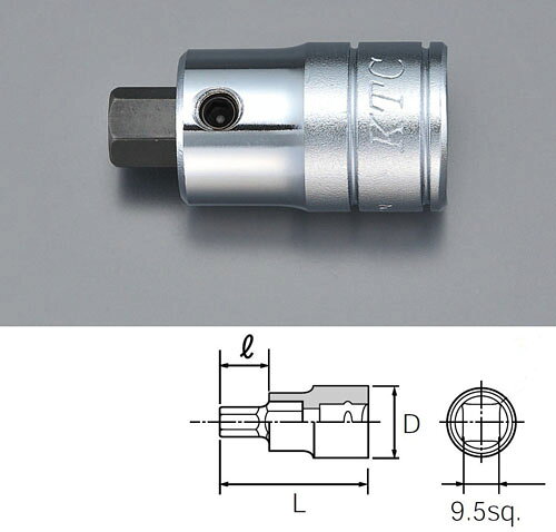 型番EA618PT-3 商品説明●差込角…3/8”●対辺…3mm●サイズ…D：17mm、L(全長)：34mm、l：5mm●重量…36g ★注意事項★商品画像に複数商品が載っており、番号やアルファベットが記載されている商品がございます。その場...