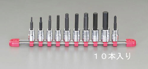 型番EA618PW 商品説明●差込角…3/8”＜セット内容＞●ヘックスビットソケット…3・4・5・6・7・8・9・10・12mm●(＋)ビットソケット…#2●10点セット●全長…61〜76mm●ホルダー付●重量…745g ★注意事項★商品画...