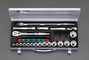 型番EA618R-2 商品説明●＜セット内容＞…21点●差込角…1/2”●ソケット(6角)…7/16”●ソケット(12角)…1/2”・9/16”・19/32”・5/8”・　11/16”・3/4”・25/32”・13/16”・7/8”15/1...