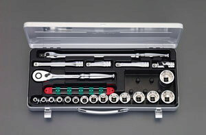 型番EA618R-3 商品説明●＜セット内容＞…21点●差込角…1/2”●ソケット(6角)…8・10・11・12mm●ソケット(12角)…13・14・17・19・21・22・24・26・　　　　　　　　　　　　27・30・32mm●ラチェッ...