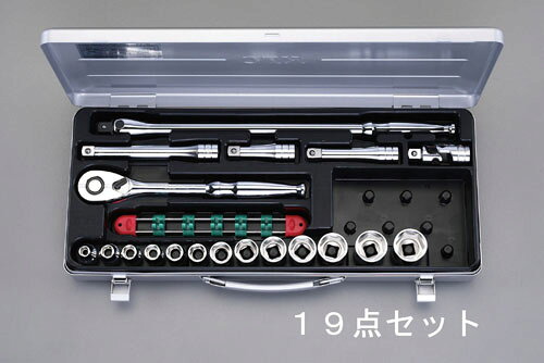 型番EA618R-5 商品説明●差込角…1/2”＜セット内容＞●ソケット(6角)…8・10・11・12・13・14・17・19・21・22・24・26・27mm●ラチェットハンドル…250mm●スピンナーハンドル…400mm●エクステンショ...