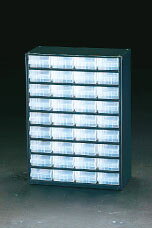 型番EA661BB-5 商品説明●サイズ…307×150×420(H)mm●引き出し…67×153×41(H)mm●重量…3.9kg●材質…外側：スチール　引き出し：樹脂●4列9段●半透明の引出しで中身の確認が可能●仕切り板…8枚（付属）●...