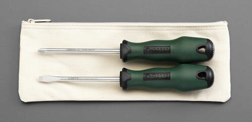 型番EA683SA-320 商品説明●2本組●(＋)ドライバー…#2×100mm(先端×軸長)●(−)ドライバー…6.0×100mm(先端×軸長)●工具袋付…250×100mm●全長…216.3mm●材質…軸部：クロムモリブデン鋼、ハンドル...