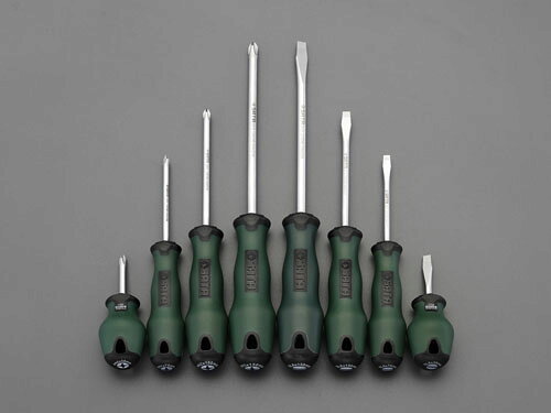 型番EA683SA-800 商品説明●8本組●サイズ：(＋)ドライバー(先端×軸径)：＃1×5mm：(軸長)：75mm　＃2×6mm：(軸長)：100mm　＃3×8mm：(軸長)：150mm ＃2×6mm：(軸長)：38mm (−)ドライバ...