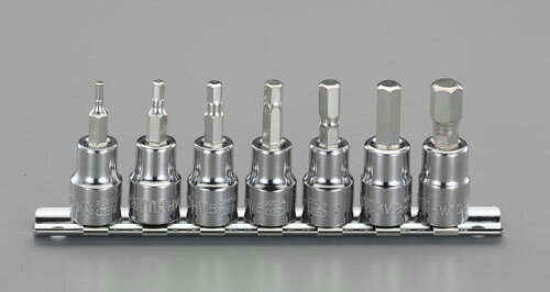 型番EA687BM-100 商品説明●〈セット内容〉…7本組み●差込角…3/8”●全長…50mm●対辺(mm)…3・4・5・6・7・8・10 ★注意事項★商品画像に複数商品が載っており、番号やアルファベットが記載されている商品がございます。...