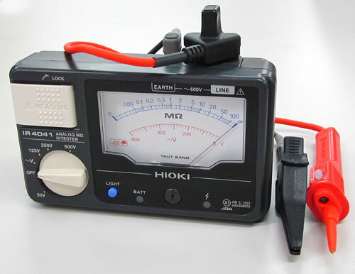 型番EA709BB-1 商品説明●メーカー…日置電機（HIOKI）●型番…IR4041-11●交流電圧…0〜600V●交流電圧精度…最大表示値の±5％●電源…単3電池×4本●サイズ…159(W)×40(D)×92(H)mm●重量…420g●...