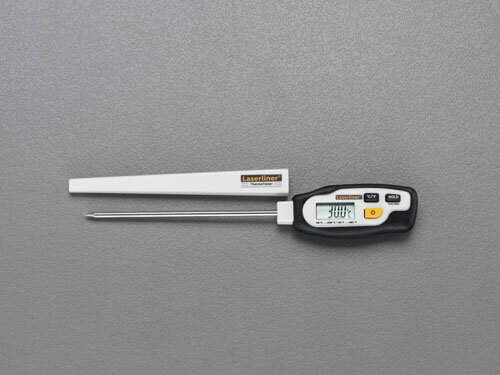 型番EA722CA-17 商品説明●測定範囲…-40〜250℃●分解能…0.1℃●精度…1.5％±2℃●電源…LR44×1個（付属）●本体サイズ…33×210×20mm●プローブサイズ…120mm●重量…40g●機能…最高最低温度表示、デー...