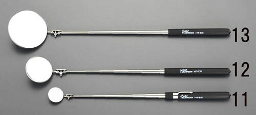 型番EA724CD-12 商品説明●ミラー径…φ57mm●倍率…等倍●全長…165〜925mm●重量(g)…80●ハンドル径…15mm●シャフト部…ステンレス●ミラー受部…ステンレス●ミラー材質…ガラス●ミラー裏面は耐腐食性ステンレス製●先...