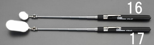 型番EA724CD-16 商品説明●ミラー径…φ22mm●倍率…等倍●シャフト長…134〜689mm●重量…142g●材質…ミラー：ガラス、ミラー受け：ステンレスハンドル：樹脂、シャフト：ステンレス●ボールジョイントで360°見ることができ...