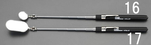 型番EA724CD-17 商品説明●ミラー径…25×50(楕円)mm●倍率…等倍●シャフト長…134〜718mm●重量…170g●材質…ミラー：ガラス、ミラー受け：ステンレスハンドル：樹脂、シャフト：ステンレス●ボールジョイントで360°見...