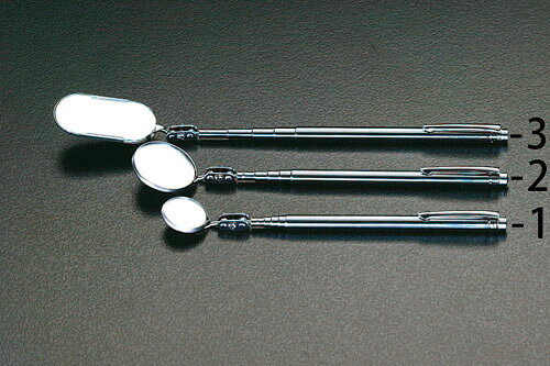 型番EA724CD-2 商品説明●ミラー径…φ30mm●全長…115〜470mm●倍率…等倍●重量(g)…35●本体材質…スチール●ミラー材質…ガラス●ミラー受部…ステンレス●シャフト部…バネ鋼メッキ●先端部分はボールジョイントで、あらゆる...