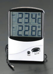 型番EA728AC-15 商品説明●測定範囲…　室内：−10〜＋50℃、　室外：−50〜＋70℃●分解能…0.1℃●最高最低温度表示機能付●サイズ…140×96×23mm●室外センサーコード…　2.8m●電源…　単3電池×1本●重量…160...