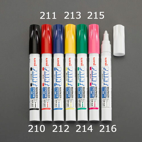 型番EA765MP-210 商品説明●線幅…2.2〜2.8mm●油性●中字●速乾性があり環境にも対応したアルコール溶剤を使用。●金属・ガラス・プラスチック、ゴム(黒)、木材に使用できます。●インク色…黒●入数…1本●太字●木材、金属、ガラス...