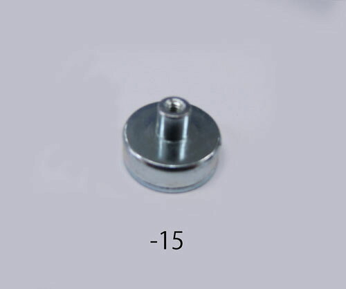 型番EA781EH-15 商品説明●材質…フェライト磁石、スチール（亜鉛メッキ加工）●吸着力…40N(4.0kgf）●サイズ…φ25×7(ネジ穴込：15)mm●ネジサイズ…M4●使用温度…120℃以下●重量（1個）…22g●入数…10個/p...
