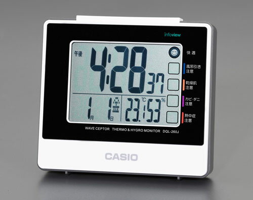 型番EA798CA-125 商品説明●メーカー…カシオ（CASIO）●型番…DQL-260J-7JF●電波受信機能●周波数…40kHz/60kHz自動選局●機能…電子音アラーム、スヌーズ、カレンダー、温湿度表示、生活環境お知らせ、LEDライ...