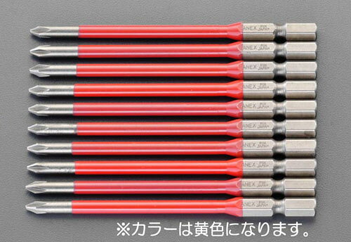 型番EA813A-29 商品説明●メーカー…兼古製作所（Anex）●型番…AC-16M+2x100●六角シャンク…1/4”●マグネット付●耐熱カラー塗装●サイズ…＃2●全長…100mm●カラー…黄●入数…10本 ★注意事項★商品画像に複数商...