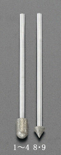 型番EA819DN-9 商品説明●シャンク径…3mm●用途…超硬合金、セラミックスなどの難削材や溝加工、コーナーのR加工に●R…90°●外径…6.0mm●全長…70mm●砥粒…ダイヤモンド●粒度…＃120 ★注意事項★商品画像に複数商品が載...