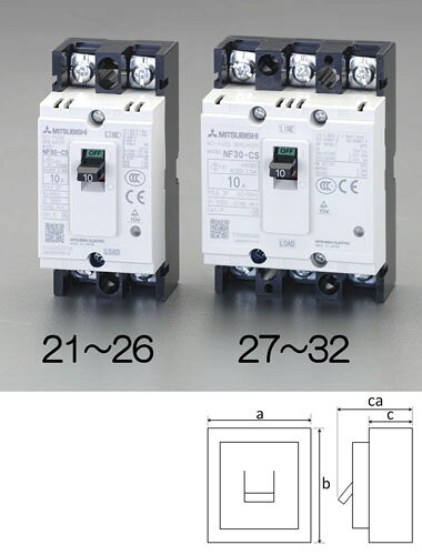 型番EA940MM-32 商品説明●メーカー…三菱電機●型番…NF63-CV●定格絶縁電圧…600V●サイズ（mm）…a：75 b：130 c：68 ca：90●重量…650g●フレーム60用●極数…3極●定格電流…60A ★注意事項★商品...