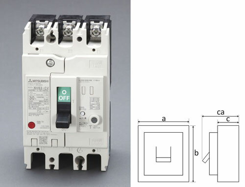 型番EA940MN-34 商品説明●メーカー…三菱電機●型番…NV63-CV●フレーム50用●定格使用電圧…100〜440V●定格感度電流…100・200・500mA(切替式)●サイズ（mm）… a：75 b：130 c：68 ca：90●...