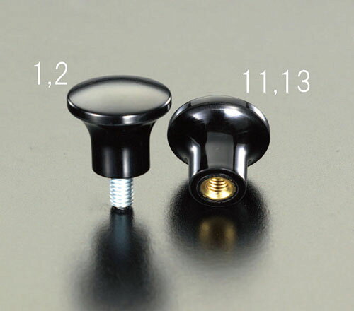 型番EA948B-2 商品説明●メーカー…鍋屋バイテック（NBK）●型番…KMM-21-M6●雄ねじ●材質…ノブ：フェノール樹脂、雄ねじ：SUM22L(ユニクロメッキ）●RoHS対応品●ねじサイズ…M6×10mm●サイズ(mm)…D：21、...