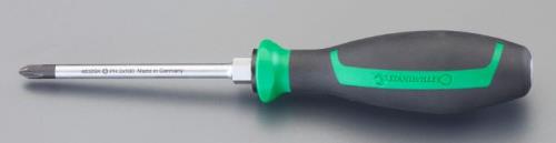 型番EA560SL-2 商品説明●サイズ×軸径(mm)…(＋)#2×6.0●サイズ…軸長(L1；mm)：100全長(L2；mm)：215●重量(g)…130●手元六角付●貫通柄の為、ハンマーでたたけます。●DRALL＋グリップを採用した根元...