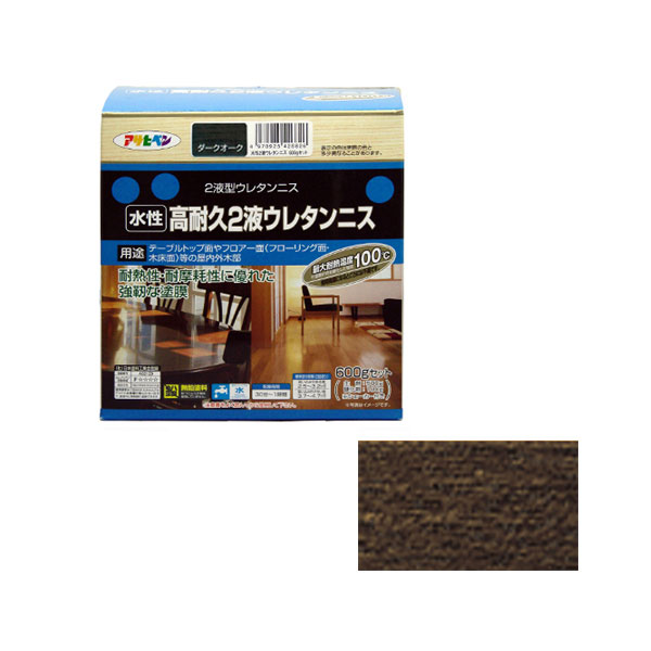 型番 商品説明耐熱性・耐磨耗性・耐溶剤性・耐薬品性に優れた塗料です。テーブル天面での耐熱性やフローリング等の床面の傷つき防止に優れた効果があります。水性で臭気が少なく、環境対応型の塗料です。黄変することがなく、美しいツヤに仕上がります。【用...
