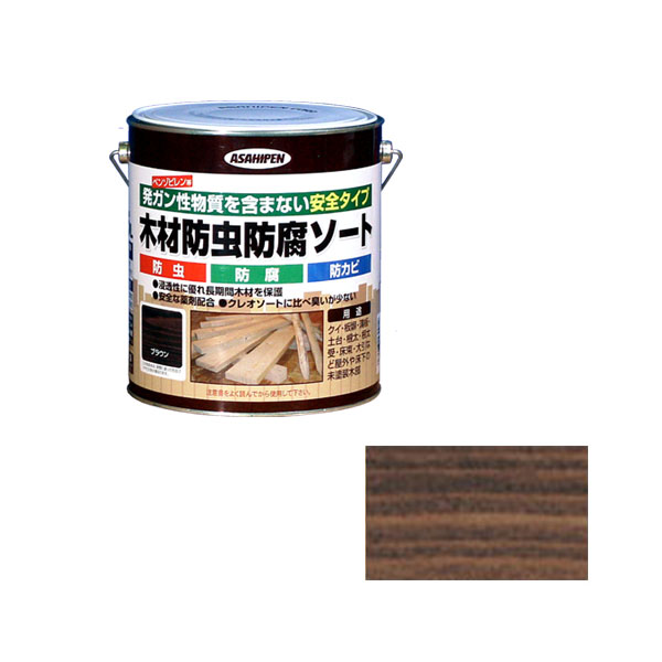 型番 商品説明日光や雨に強い屋外木部専用防腐処理剤。浸透性に優れ、長期間木材を保護。優れた防虫・防カビ効果を発揮。安全性の高い薬剤を使用。クレオソート油に比べ安全・低臭。【用途】クイ、板塀、溝板等の屋外未塗装部分の防腐、防虫。土台、根太、根...