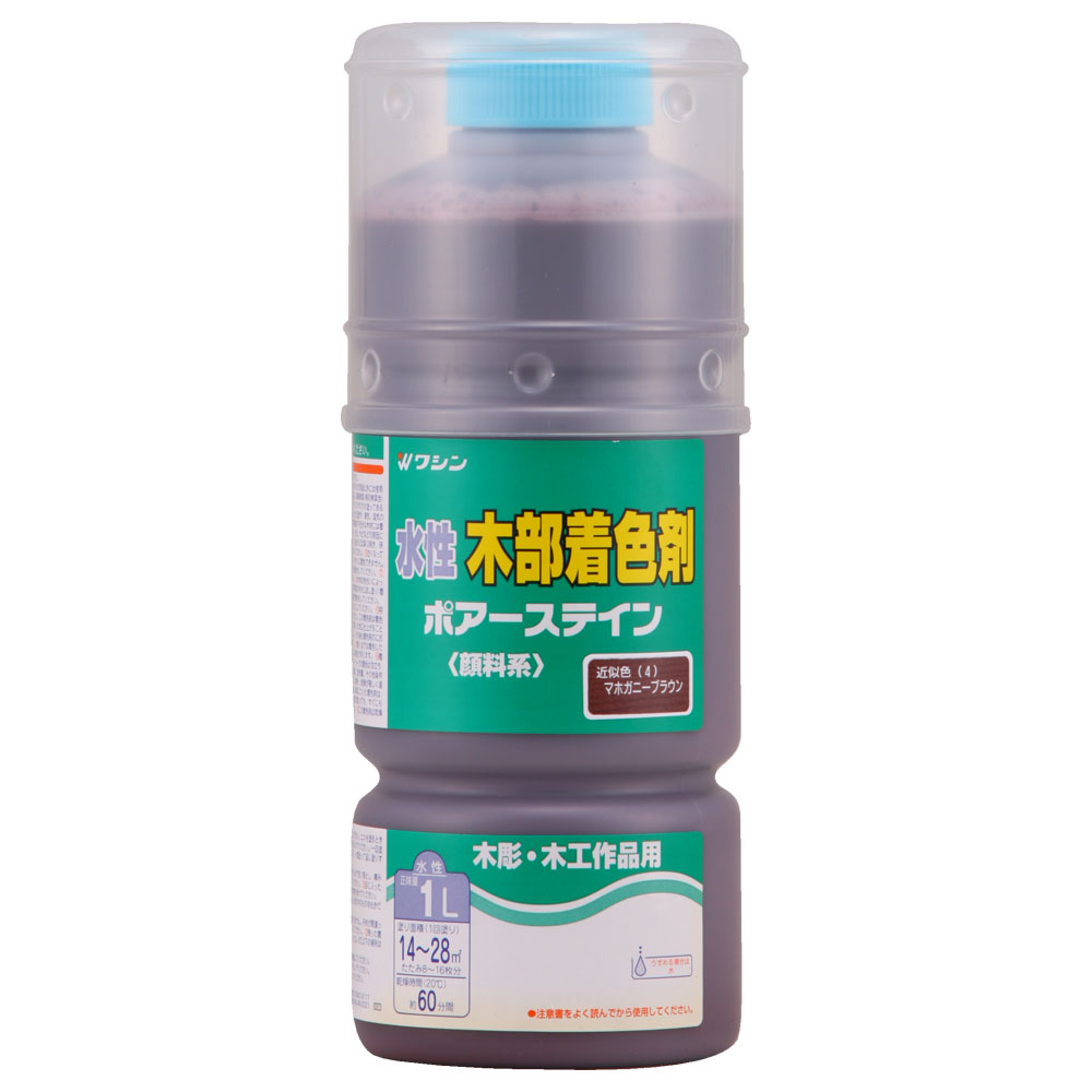 型番#911144 商品説明●木目を引き立てる水性顔料着色剤●主な用途：未塗装木部の着色（木の工作品、木彫り作品、家具、床、階段など） 仕様●サイズ(横×縦×高さ)：90mm×90mm×228mm●重量：1.12kg