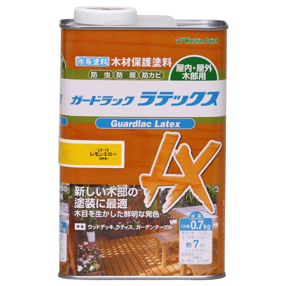 型番#911515 商品説明●木目を生かした鮮明な発色、新しい木部の塗装に最適●主な用途：ウッドデッキ、ガーデンテーブル、プランターなどの屋外木部 仕様●サイズ(横×縦×高さ)：119mm×64mm×188mm●重量：0.88kg