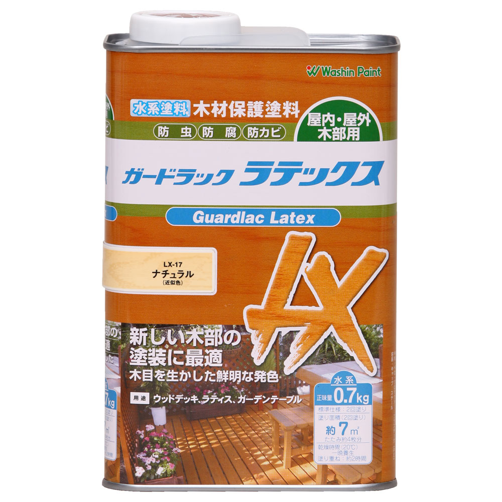 型番#911517 商品説明●木目を生かした鮮明な発色、新しい木部の塗装に最適●主な用途：ウッドデッキ、ガーデンテーブル、プランターなどの屋外木部 仕様●サイズ(横×縦×高さ)：119mm×64mm×188mm●重量：0.88kg