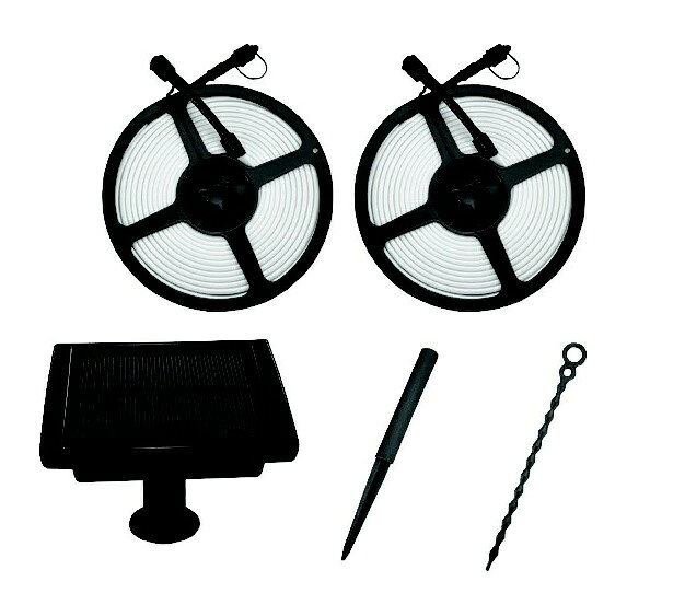 型番EG-89 商品説明●赤青2色のLEDで野生動物を警戒させます。●LEDチューブ、ソーラーパネル、設置用杭、取付け具のセットです。●夜間は自動点滅/昼間は自動消灯するセンサー付き。●チューブタイプでねじれにくく、取付簡単。●点滅パターン...