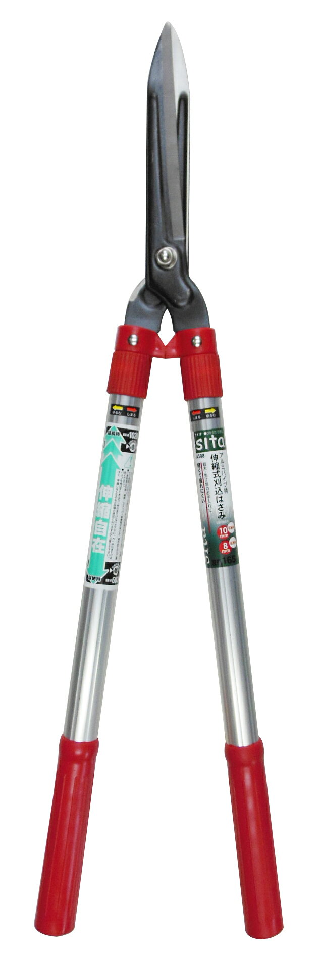 JAN4954458280667 キャッチコピー情報なし 商品情報●伸縮式で高い所も楽々作業。 商品仕様●サイズ；全長：680〜1020mm/刃長：165mm ●重量：約810g ●生木切断許容範囲；伸縮時：約10mm/延長時：約8mm