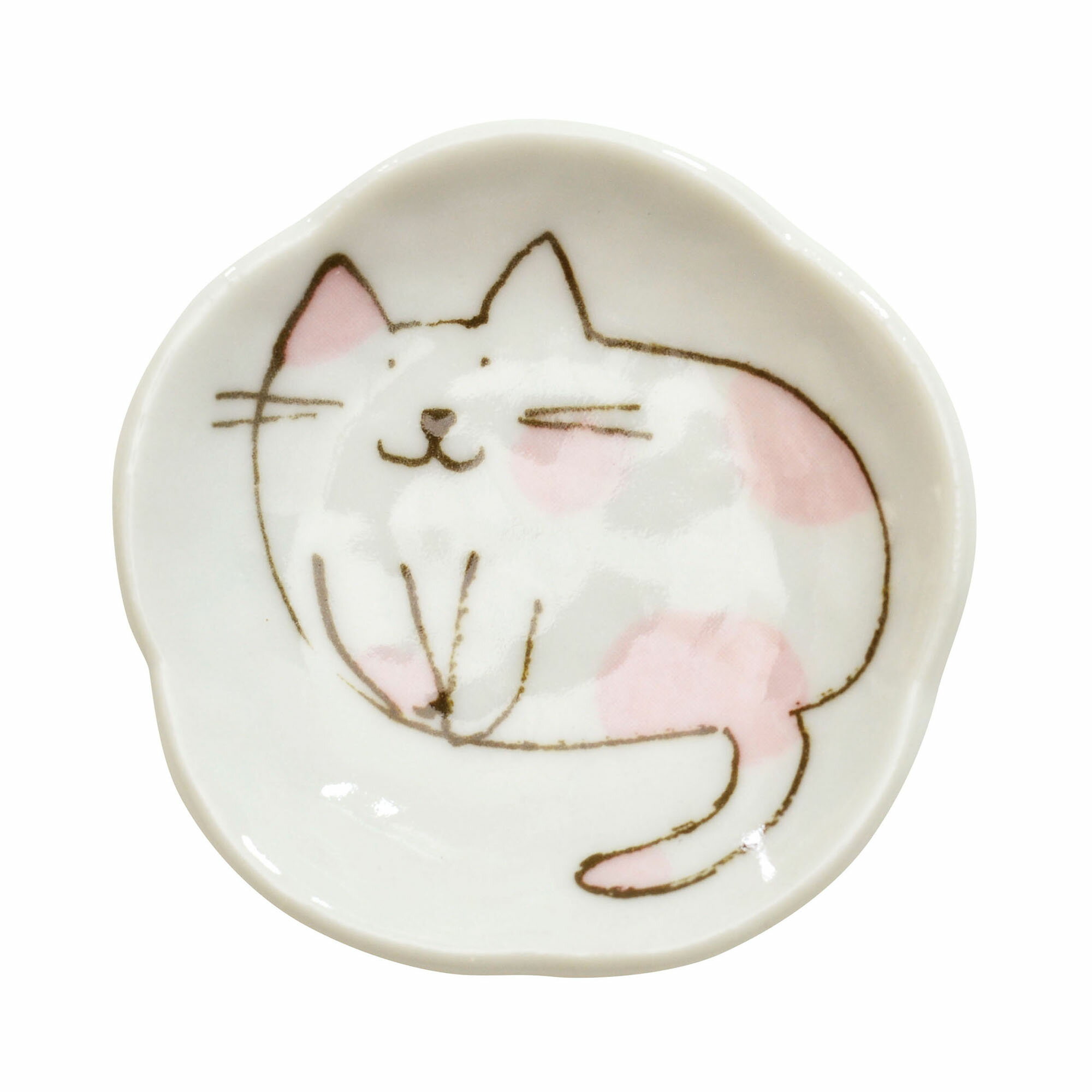 JANコード4988484801954 キャッチコピー●ねこ好きにはたまらない。 商品説明●可愛いにゃんこが描かれたお皿です。●一つ一つ手作りのため、商品の寸法、色、形状は多少異なる場合がございます。 仕様●サイズ（約）：Φ6×H1．3cm...