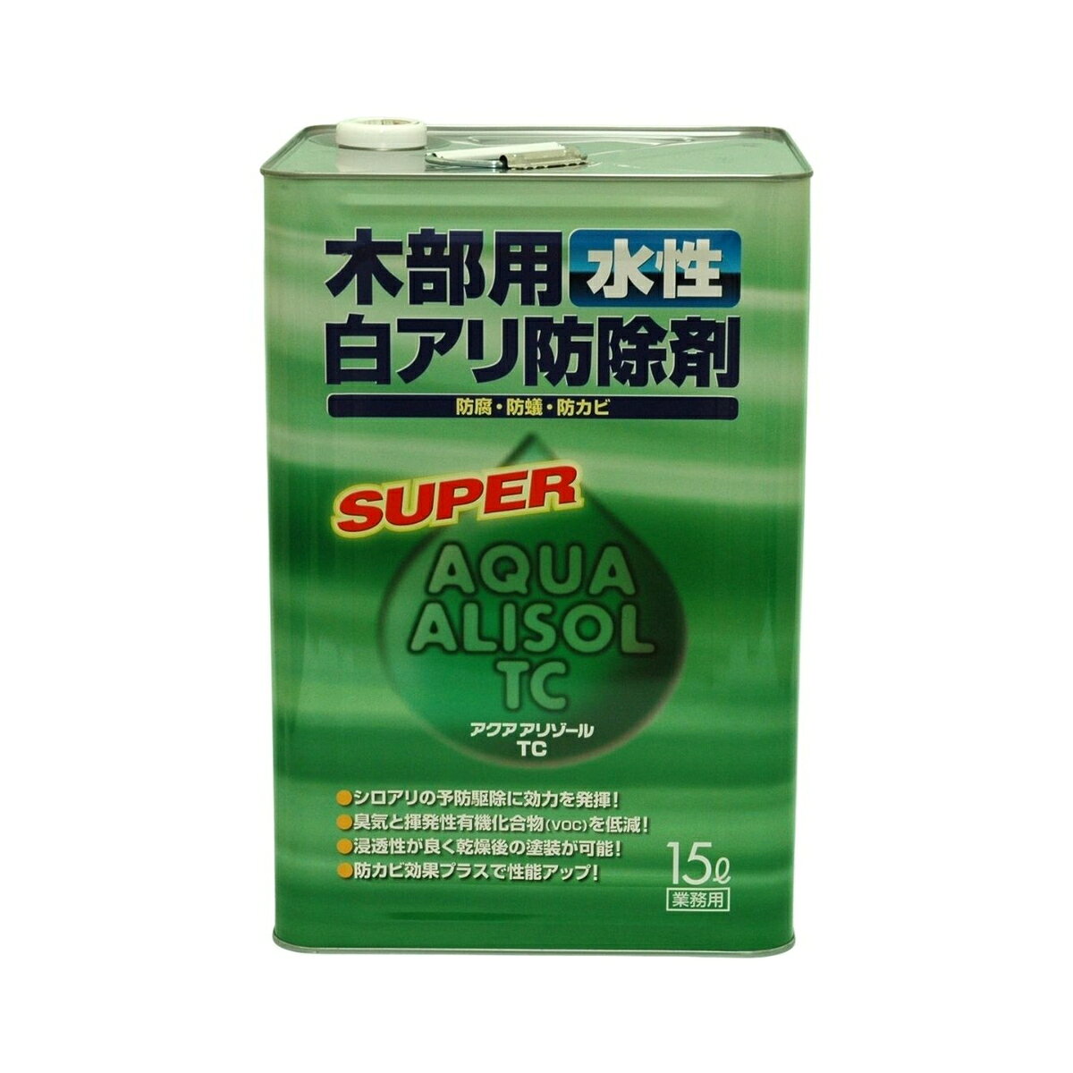 JANコード 4968047111454 キャッチコピー ●木材のシロアリ予防駆除に!住宅部材の処理に対応可能。 商品説明 ●『アクアアリゾールTC』は、水性タイプで臭いが少なく、VOC(揮発性有機化合物)を低減し、防カビ効果もある木材保存...