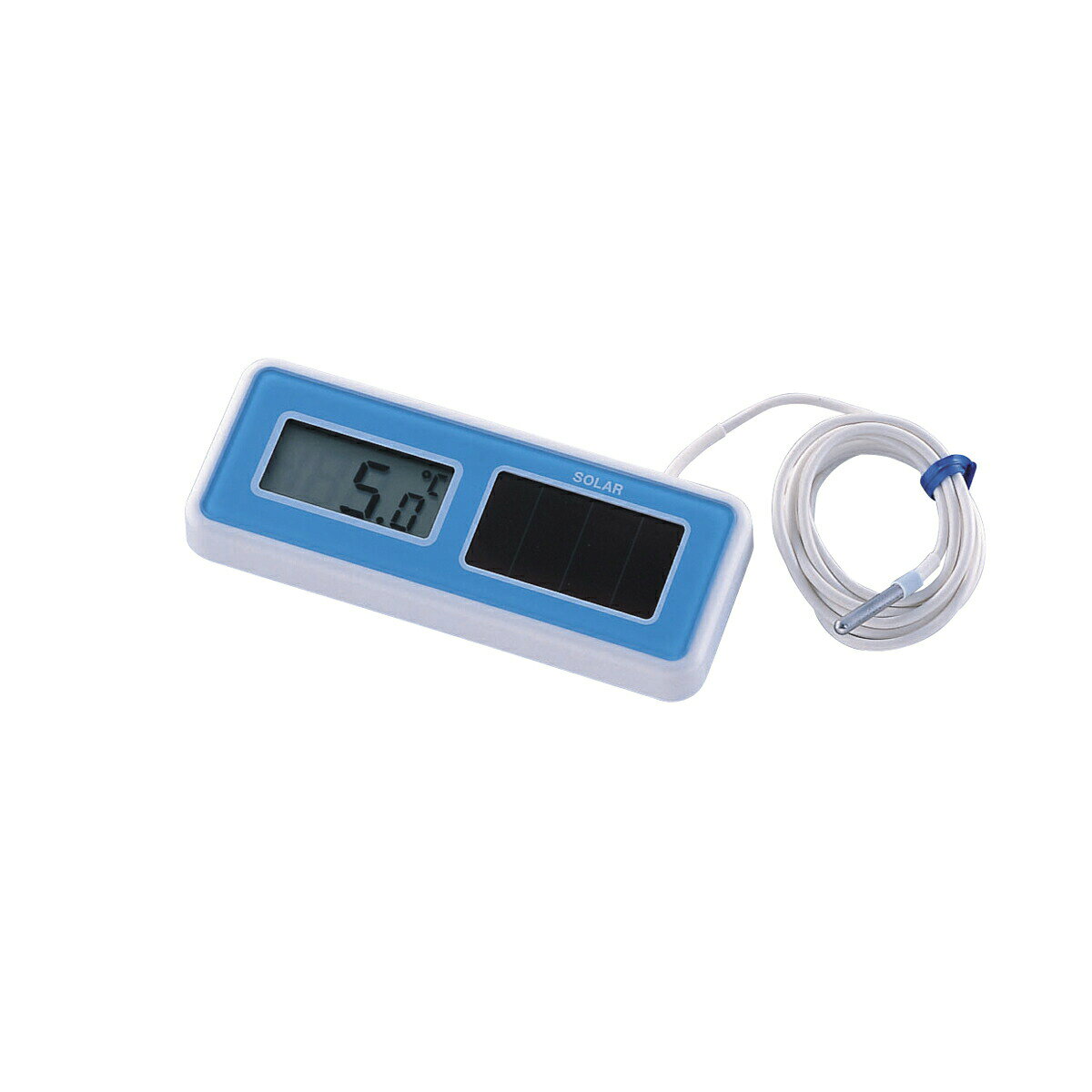 型番550701 商品説明測定範囲：-50度+70度（1目盛0.1度）サイズ：104×42×高さ14mmリード線：2m付属品：金属板/クッションテープ/固定アルミ箔電源：太陽電池