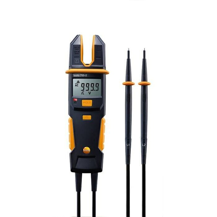 型番755-2 商品説明【特長】 ●AC電流、AC/DC電圧・抵抗・導通を測定するフォークテスター ●テストリード使用時に電圧レベルにより測定機能を自動で選択します。 ●プローブの先端部分は交換可能です。 ●相回転の確認や単相極性テストが可...