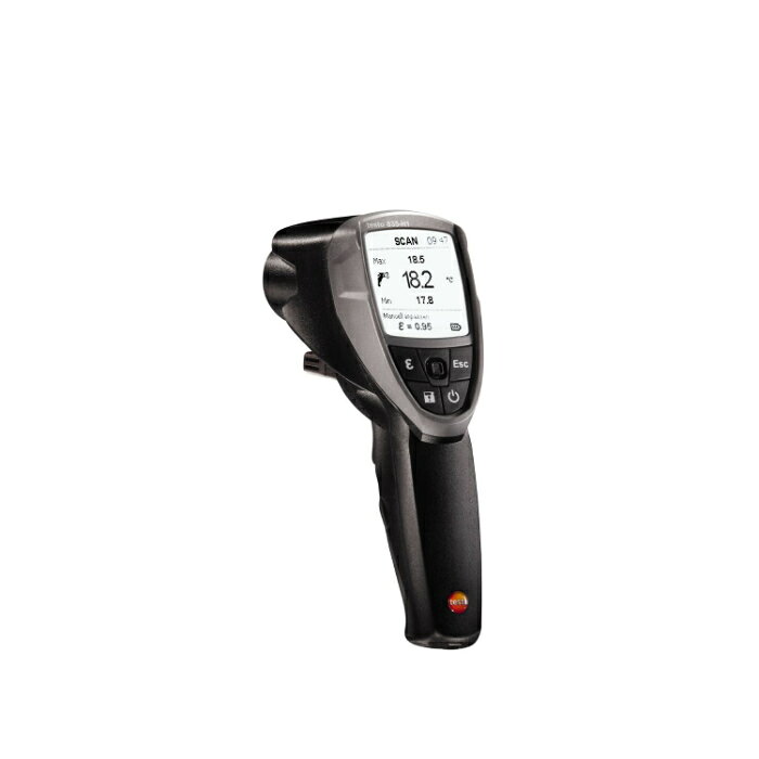 型番835-H1 商品説明【特長】 ●1台で非接触・接触式での表面温度、気体温湿度を測定できる、4点レーザー付き赤外線放射温度計です。 ●表面温度測定に加えて、気体温湿度センサにより、表面湿度、露点温度の演算が可能です。 ●K熱電対プローブ...