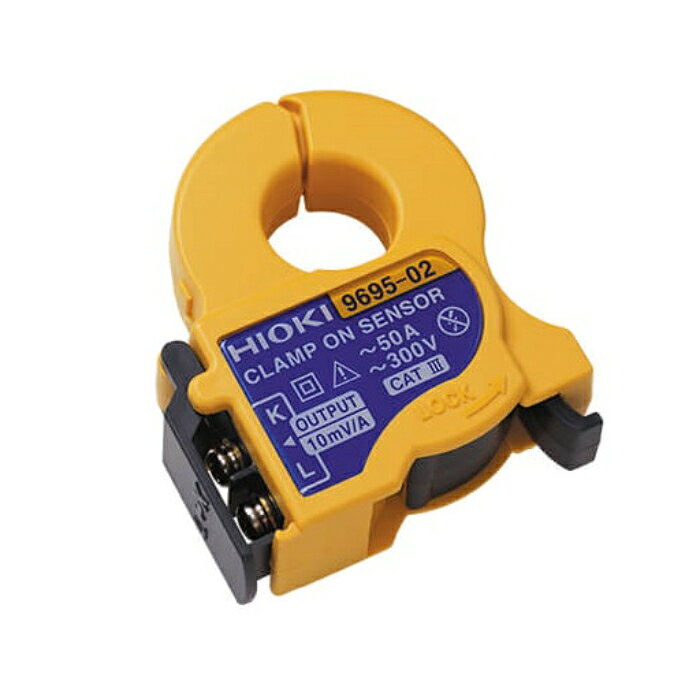 型番9695-02 商品説明【特長】 負荷電流用 電圧出力型電流センサAC 50A 商用電源ライン・インバータに対応 狭い箇所でも電線をクランプしやすい小型形状 CAT 300V 【注意事項】 使用するには9219が必要です。 【仕様】 定...