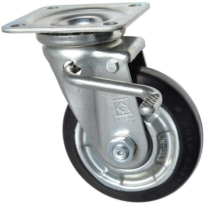 型番WJ-130RB-WS 商品説明【特長】 ロールボックス、パレット、台車、倉庫、工場等に幅広く採用されている汎用タイプ。 【仕様】 車輪径(mm)：130 車輪：ゴム ベアリング：○ 許容荷重(kg)：180 取付高(mm)：177 取...