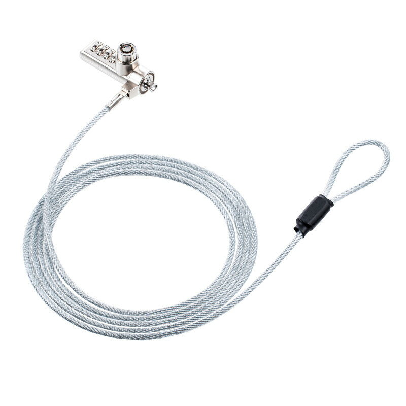 型番SL-88 商品説明【特長】 シリンダ＋ダイヤル錠対応セキュリティワイヤー 番号でも鍵でも開錠することができるセキュリティワイヤーです。 ダイヤル錠の番号を忘れてしまったり、鍵をなくしてもどちらかの方法で開錠できるので便利です。 ダイヤ...
