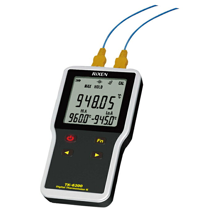 型番TK-6200A 商品説明【特長】 対応センサ種が豊富なタイプK熱電対型の温度計です 高分解能0.01℃でIP67（本体）の高性能機です 0.4秒のレスポンスで反応が速い RS-232C、USB出力でデータが残せます High/Low ...