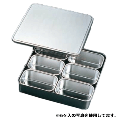 商品情報商品番号：4872500商品名：ヤクミ入 大型4ヶ入 角型 プレス 18ー8 クローバーEBMコード：4872500TKG商品コード：8-0211-0504メーカー：EBM寸法/容量/重量：385×265×72mmその他：●中子/組...
