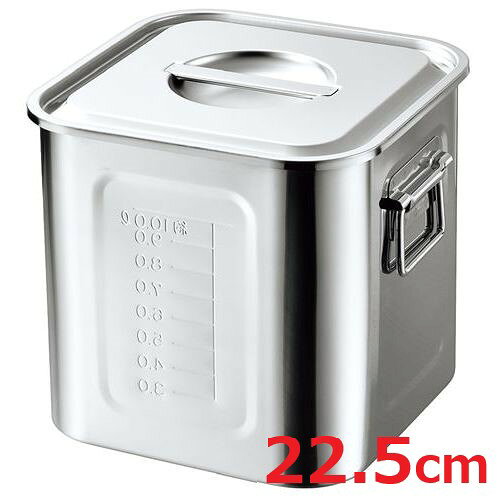 商品情報商品名：18-8 目盛付 角型キッチンポット 22.5cm 手付商品番号：aa1-1154000JANコード：4560127490116サイズ：22.5cm容量：約10.8L材質：18-8ステンレスポイント・18-8ステンレスは錆に...