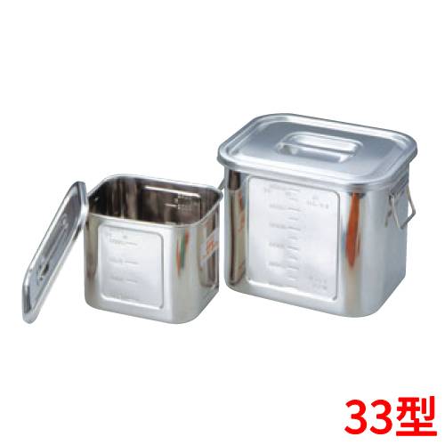 商品情報商品名：BK 18-8 角型 キッチンポット 目盛付 33型 手付寸法：内径:330×264・深さ:270送料区分：小物送料お届け数（合計）：1内容積または内容量：23.5L商品コード：aa1-0039800配送料についてこの商品は...
