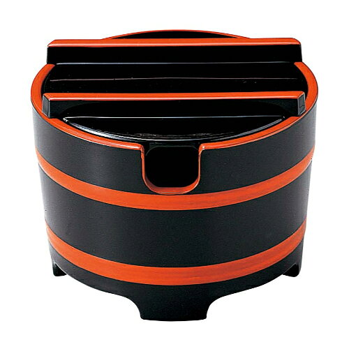 ■商品説明■商品名：桶型ガリ入 黒帯朱 切込有メーカー品番：6952200お届け数：1外寸(mm)：φ108×H83材質：ABS樹脂【配送料について】【ご注意】画面上の色はブラウザやご使用のパソコンの設定により実物と異なる場合があります。