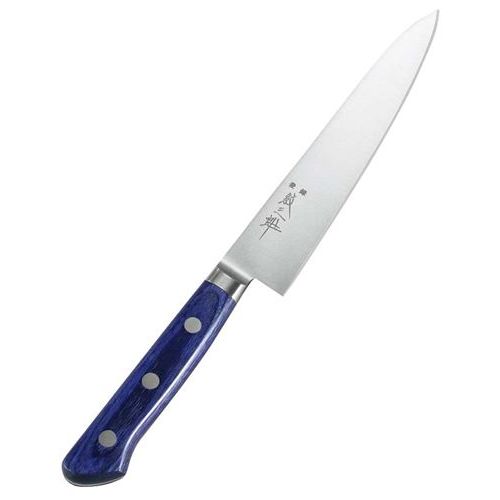 商品情報商品名：紋三郎 モリブデン鋼 ツバ付 青合板 ペティ 12cmメーカー型番：1290870JANコード：-入り数：1サイズ(外寸mm)：全長：237サイズ(内寸mm)：-重量：92g材質：AUS-8A材刃渡り：12cm商品について●...