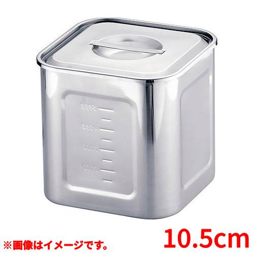 商品情報商品名：UK 18-8 HACCP 深型角キッチンポット(目盛付) 10．5cmメーカー型番：1560110JANコード：4520785100741入り数：1サイズ(外形寸法mm)：-サイズ(内形寸法mm)：105 深さ：105重量...