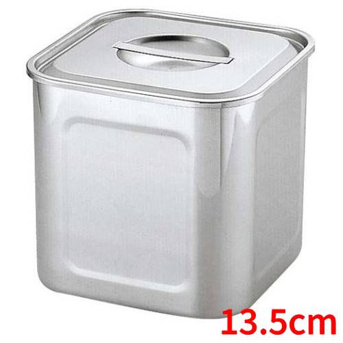 商品情報商品名：UK 18-8 HACCP 深型角キッチンポット(目盛付) 13．5cmメーカー型番：1560130JANコード：4520785100765入り数：1サイズ(外形寸法mm)：-サイズ(内形寸法mm)：135 深さ：135重量...