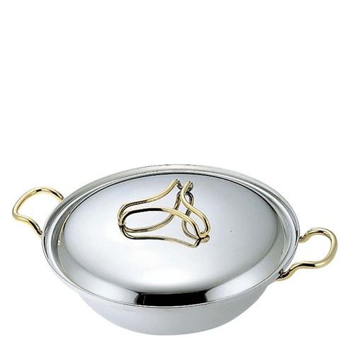 商品情報商品名：プロデンジ ちり鍋(取手・つまみ金仕上)30cmメーカー型番：5358000JANコード：4954057178334入り数：1サイズ(外形寸法mm)：φ300(底径：220)サイズ(内形寸法mm)：φ270 深さ：85重量：...